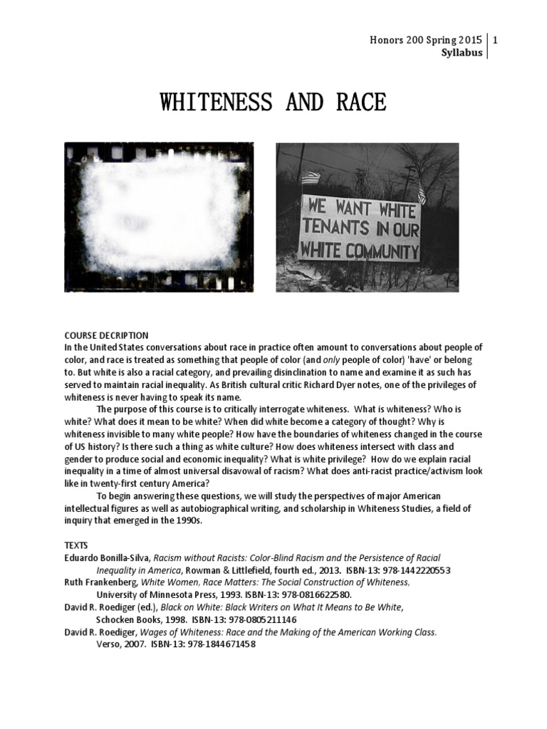 Whiteness and Race | PDF | Whiteness Studies | Academic Dishonesty