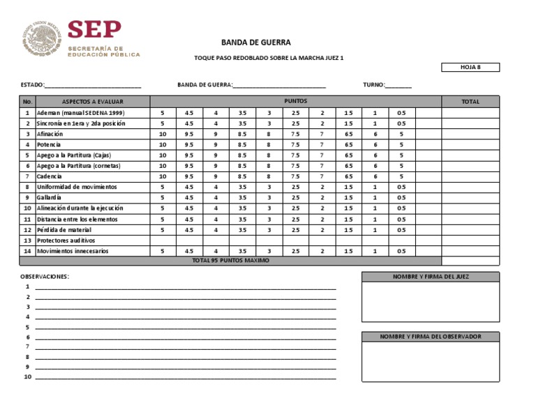 8 Toque Paso Redoblado 2019 | PDF | Ocio | Entretenimiento (general)