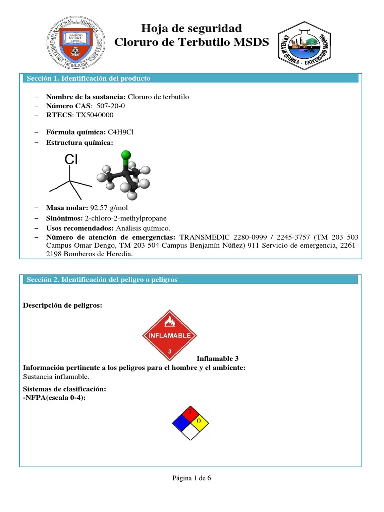 Cloruro de Terbutilo | PDF | Residuos | Química