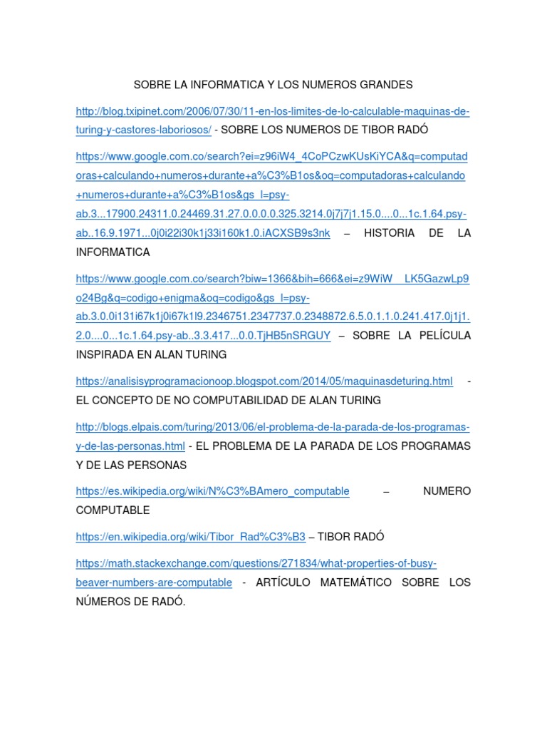 La Informática y Los Numeros Grandes | PDF | Ciencias de la Computación ...