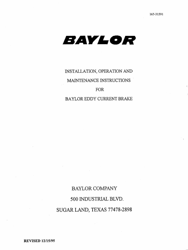 Baylor Brake Service Manual Book | PDF