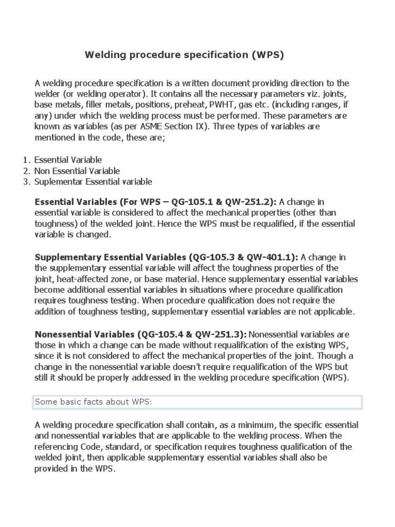 Welding Procedure Specification | PDF | Welding | Construction