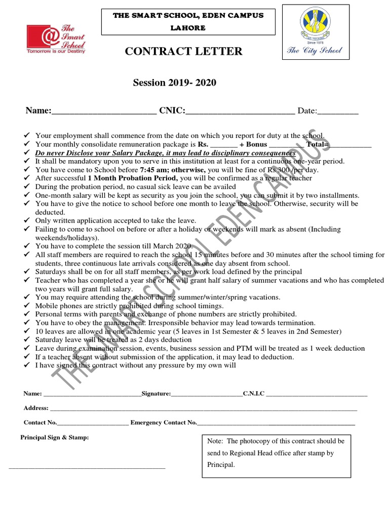 Contract Letter | Download Free PDF | Academic Term | Justice