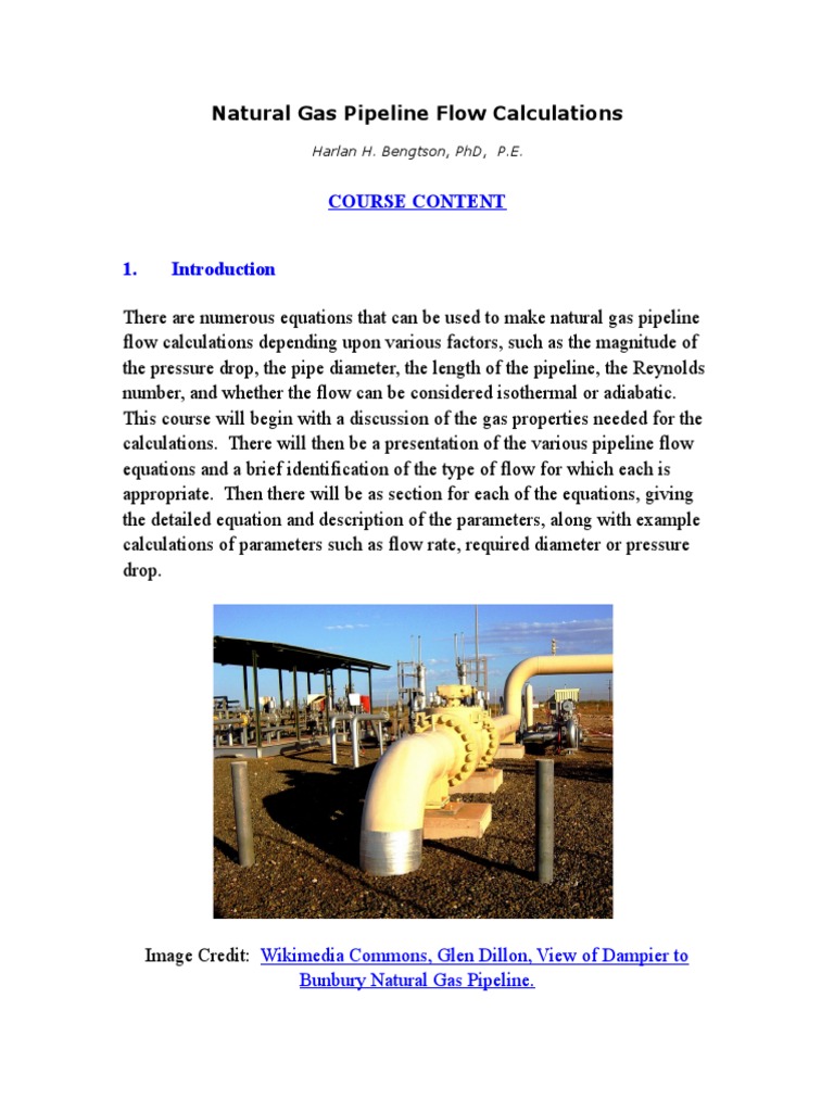Natural Gas Pipeline Flow Calculations Course Content 2 23 16 | PDF ...