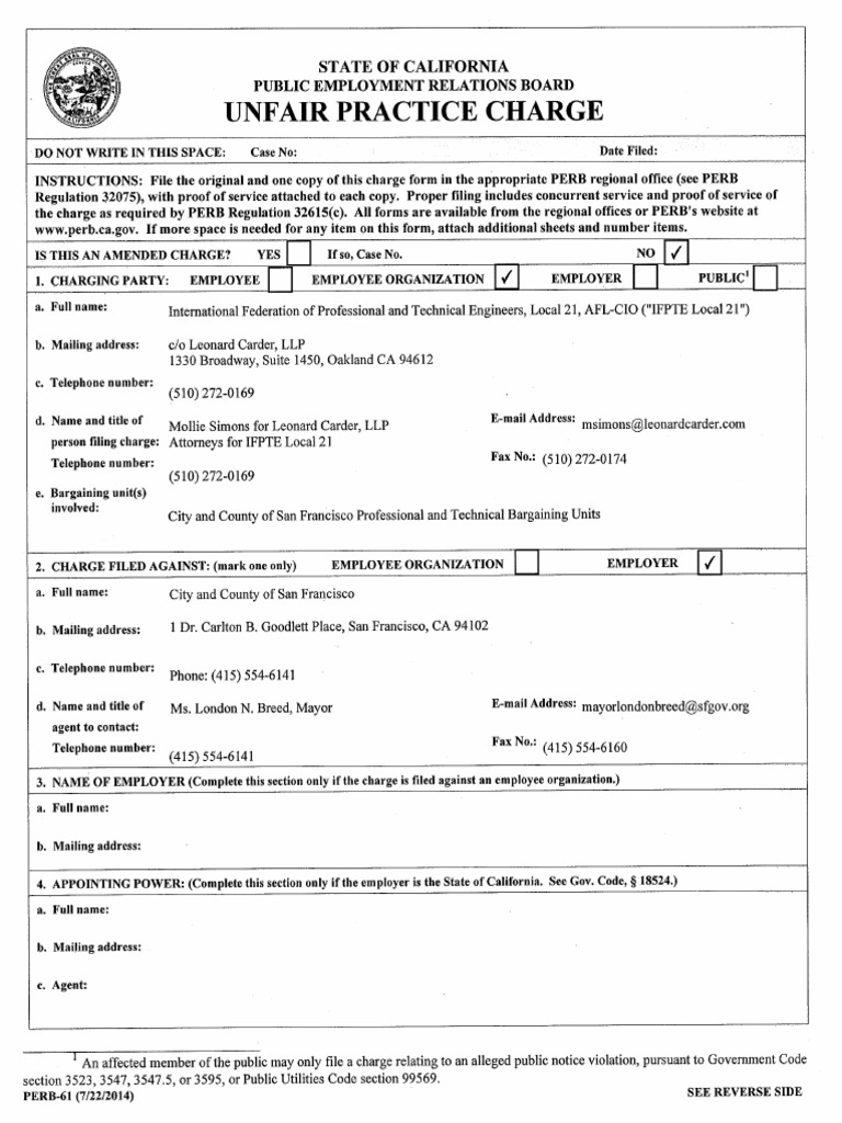 2019 0319 PERB Charge W Exhibits (No Strike Pledge) | PDF | Strike ...