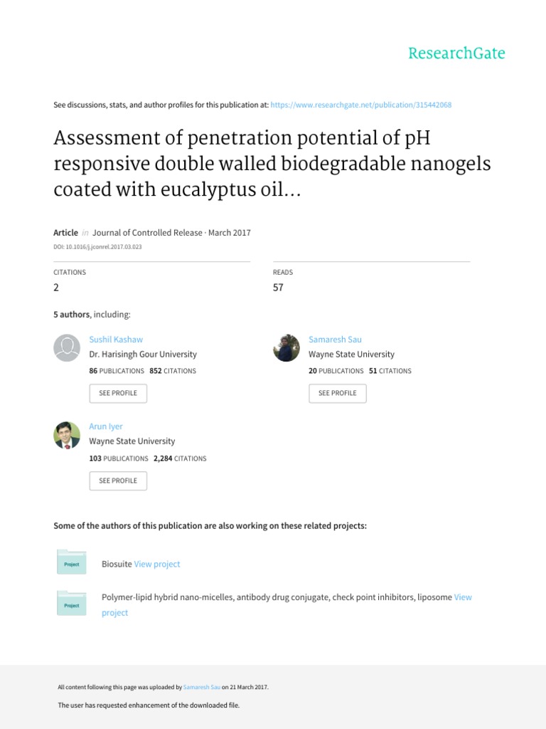 Prashant Sahu Et. Al PDF | PDF | Transmission Electron Microscopy ...