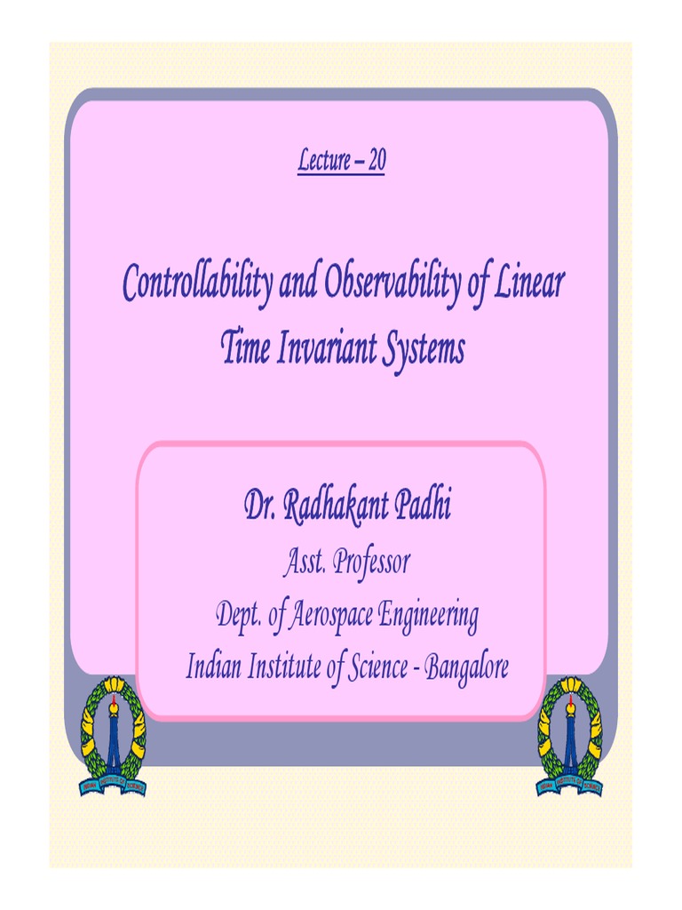 Controllability and Observability of Linear Time Invariant Systems | PDF | Eigenvalues And ...