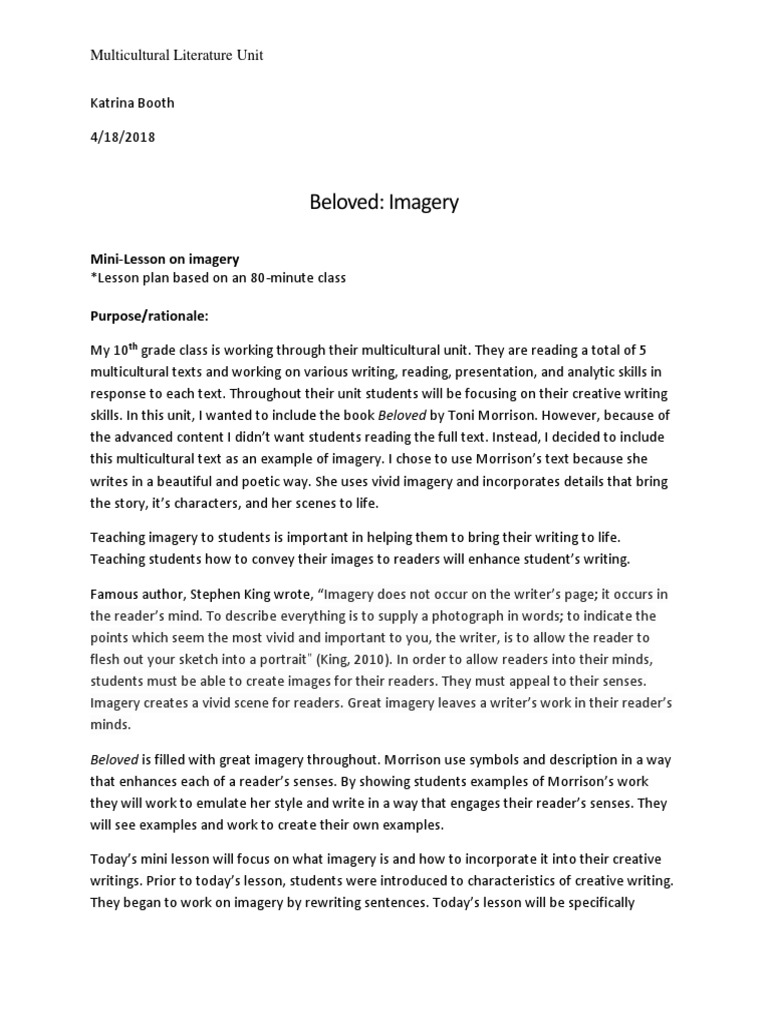 Beloved LP | PDF | Metaphor | Homework