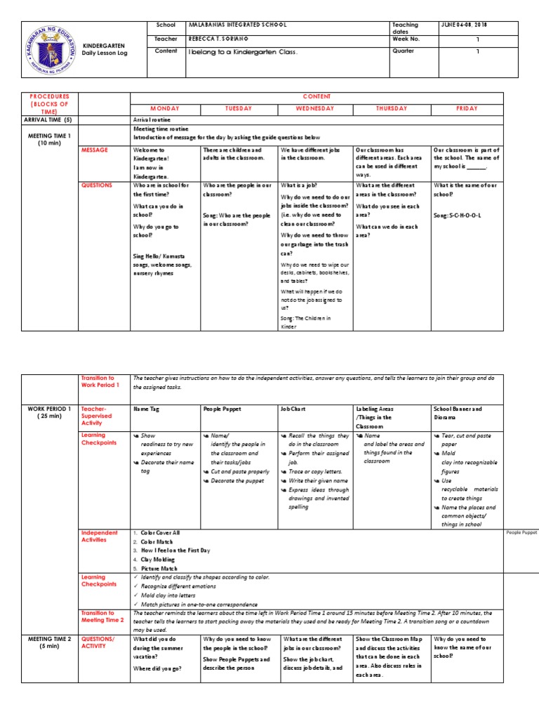 KTG Week 1 | PDF | Shape | Teachers