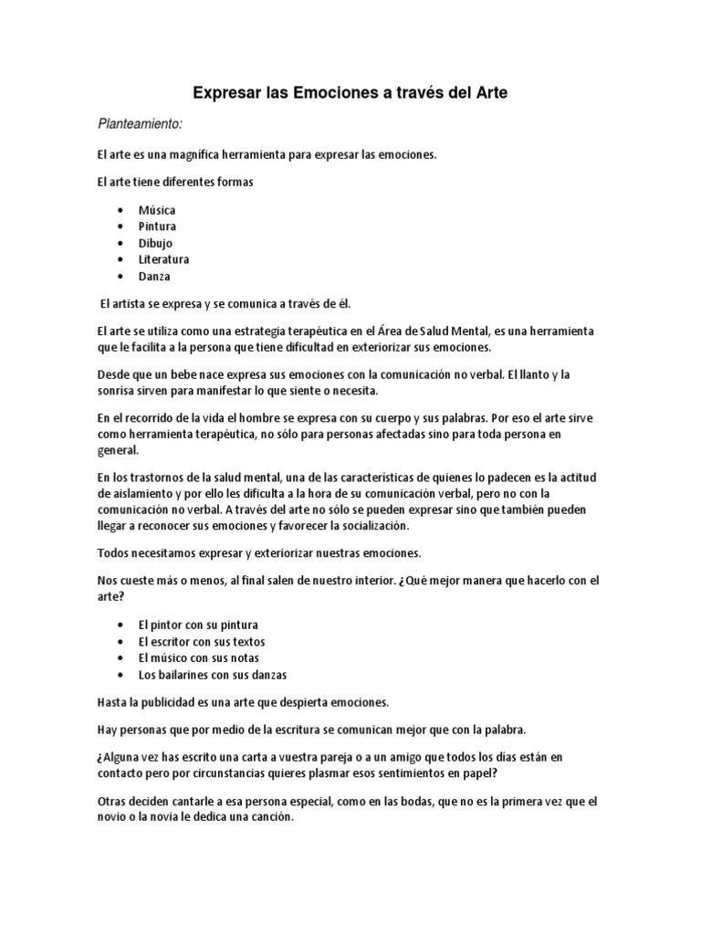 Expresar Las Emociones A Través Del Arte | PDF | Pinturas | Las emociones