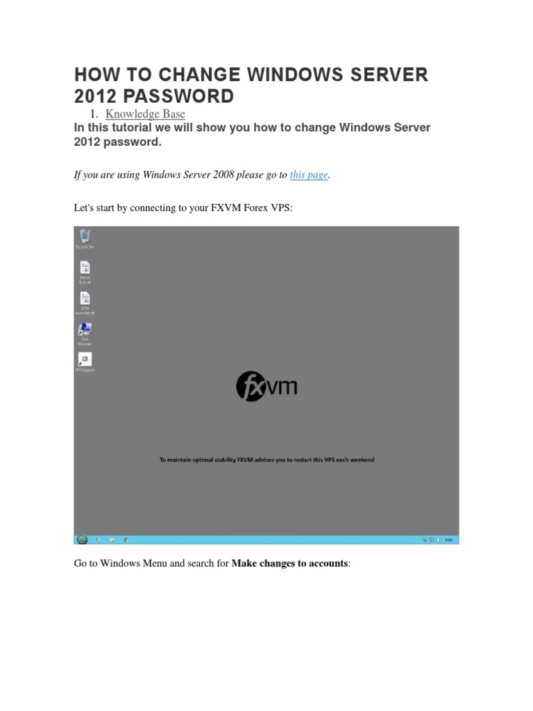 How To Change Windows Server 2012 Password | PDF