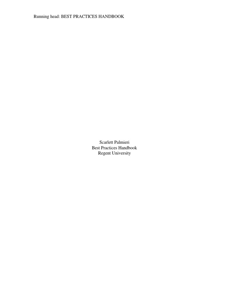 Best Practices Handbook | PDF | Essays | Reading (Process)