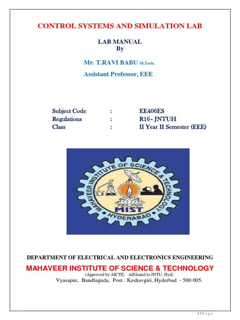 Control Systems Lab Manual PDF | PDF | Programmable Logic Controller ... Control Systems Lab Manual PDF | PDF | Programmable Logic Controller ...