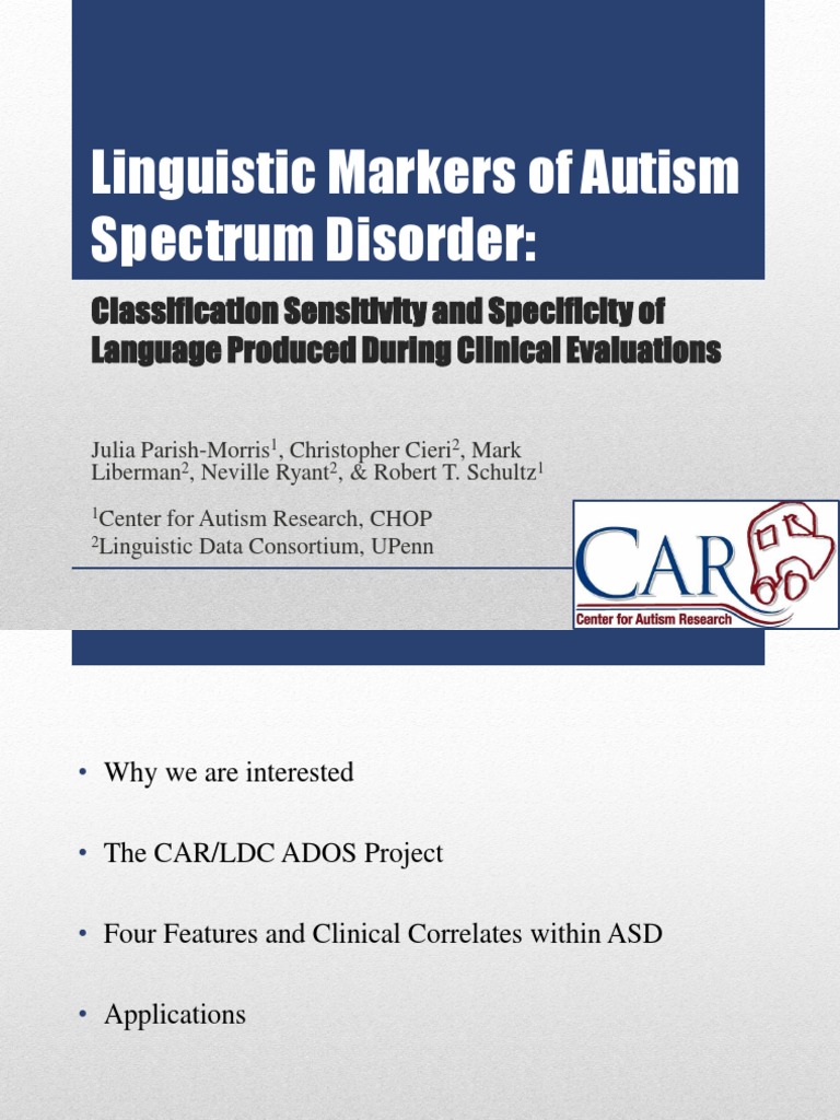 Imfar2016 Linguistic Markers of Autism | PDF | Autism Spectrum | Autism