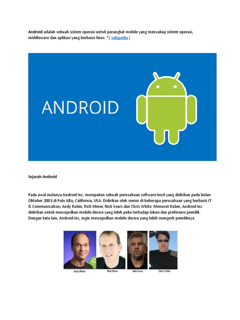 Sejarah dan Perkembangan Android | PDF