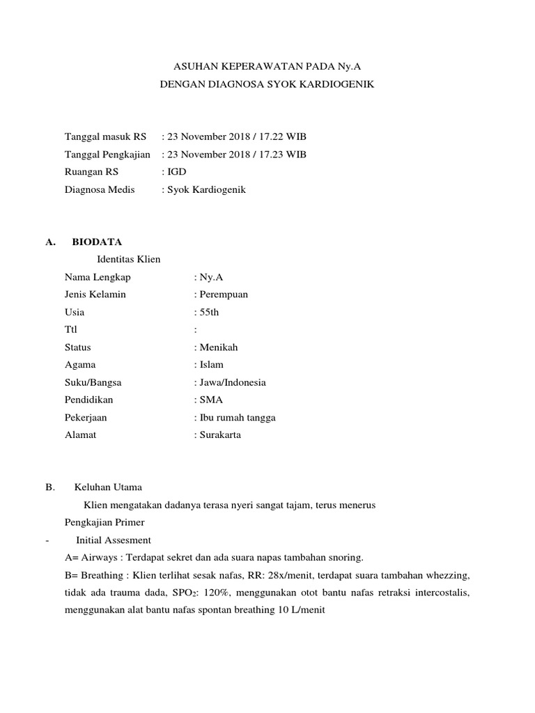 Askep Syok Kardiogenik | PDF