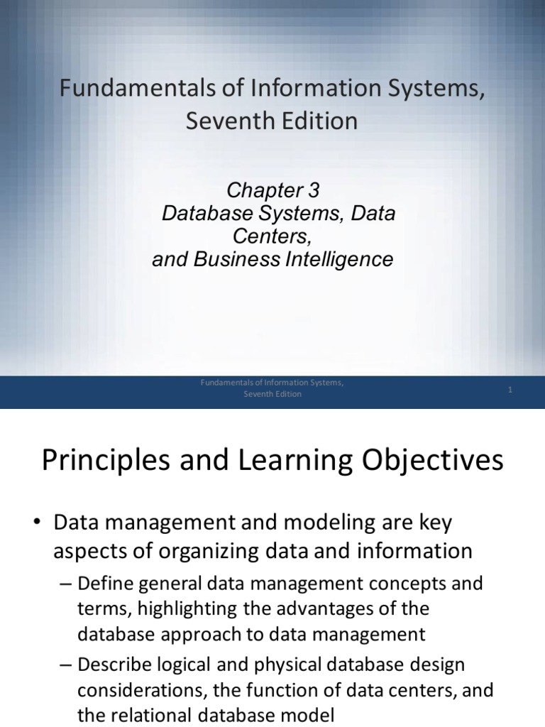 Fundamentals of Information Systems, Seventh Edition: Database Systems ...