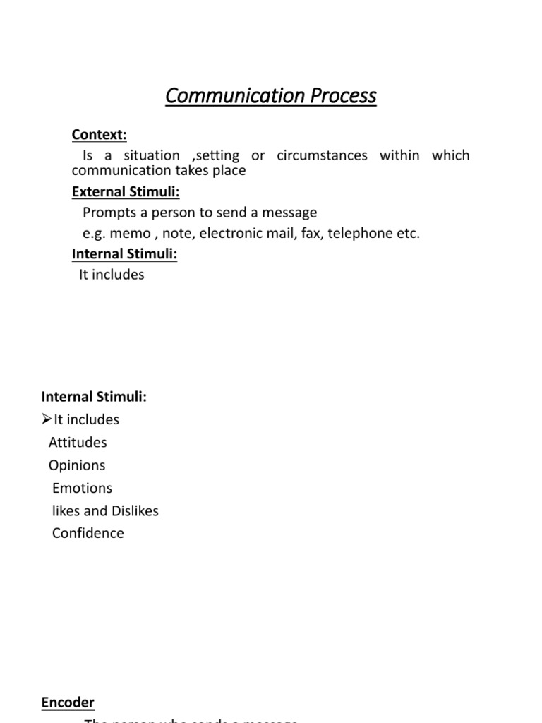 Communication Process: Context | PDF