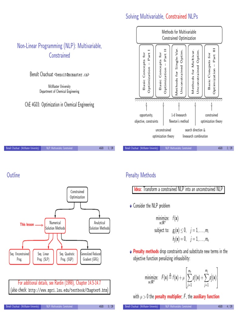 13 NLP III Handout | PDF | Mathematical Optimization | Linear Programming