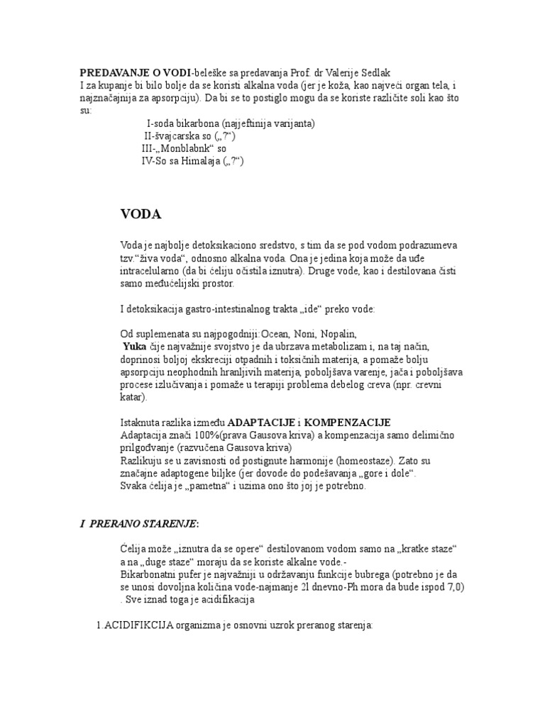 Predavanje o Vodi | PDF