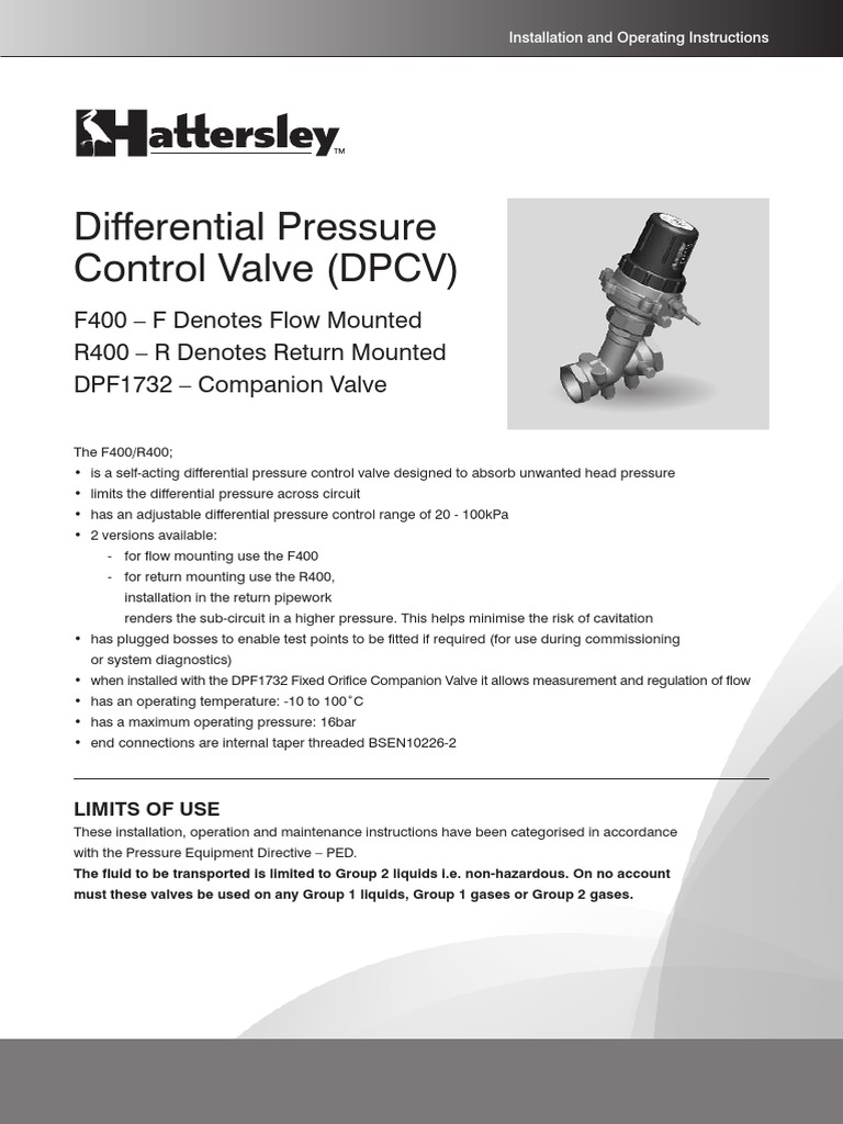 Setting Differential Pressure Control Valves to Limit Maximum Pressure ...