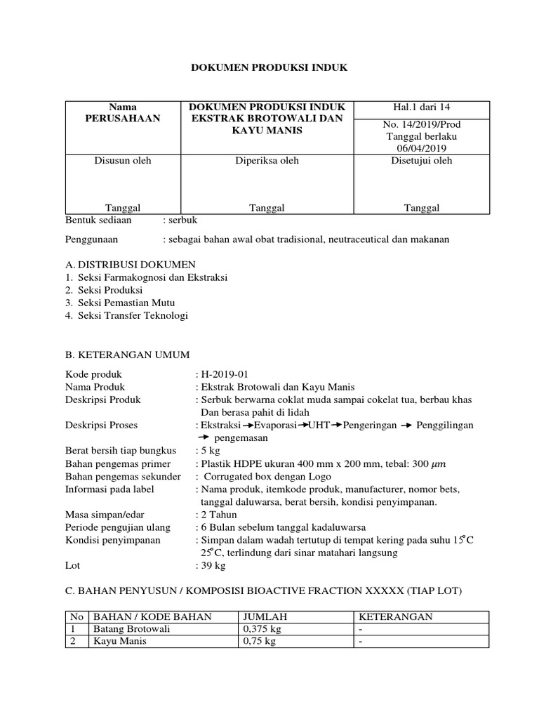 DOKUMEN PRODUKSI INDUK