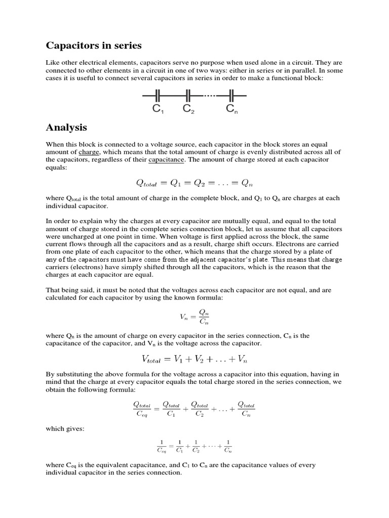 Capacitors in Series and Parallel: A Guide to Equivalent Capacitance ...