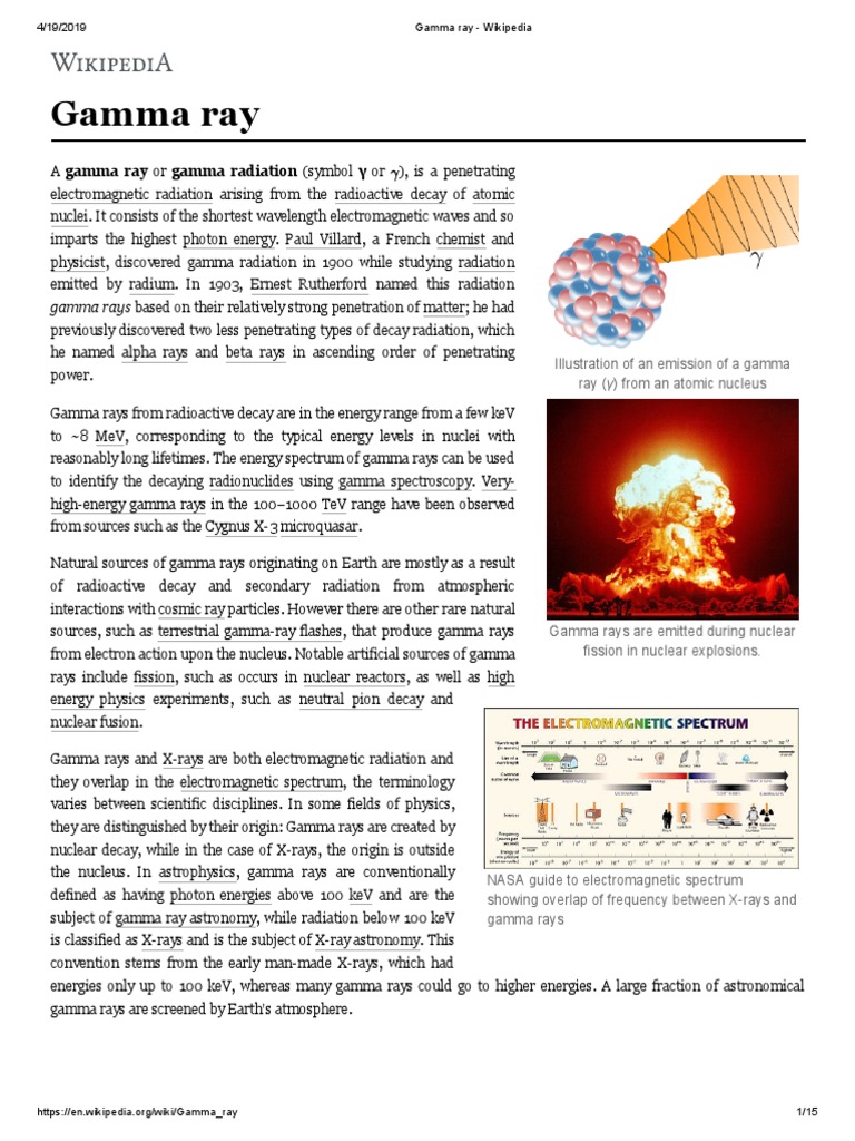 Gamma Ray PDF | PDF | Gamma Ray | Radioactive Decay