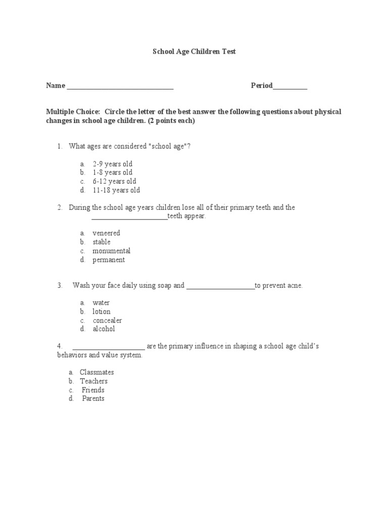 Example of Assessment | PDF | Puberty | Adolescence