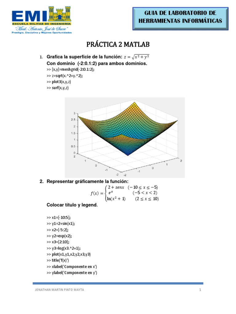 Práctica 2 Matlab | Descargar gratis PDF | Ecuaciones | Matriz ...