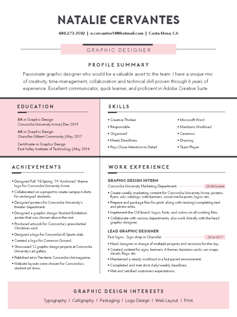 Natalie-Gd Resume 2019 v4 | PDF | Graphic Design | Communication Design