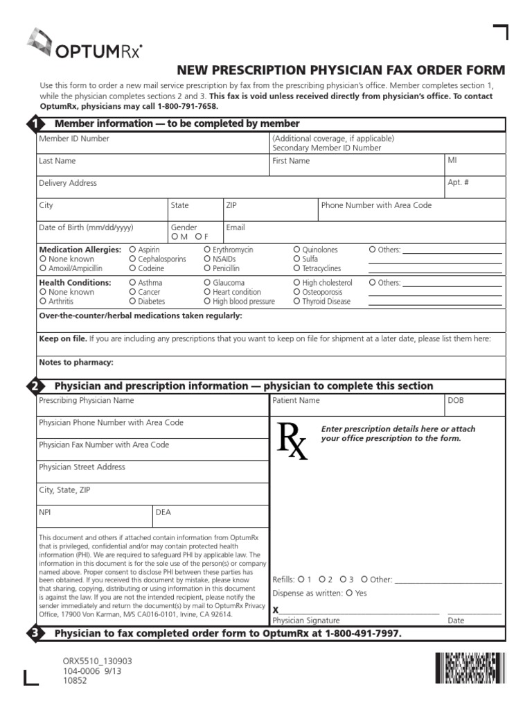 Physician Fax Order Form | Download Free PDF | Medical Prescription ...