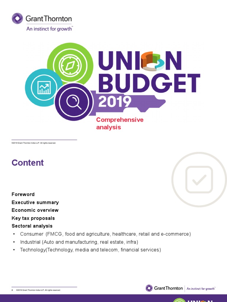 Union Budget 2019 Comprehensive Analysis | PDF | Taxes | Value Added Tax