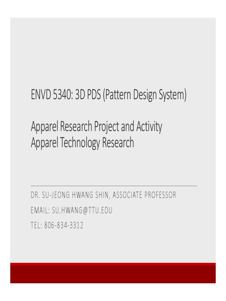 ENVD 5340: 3D PDS (Pattern Design System) Apparel Research Project and ...