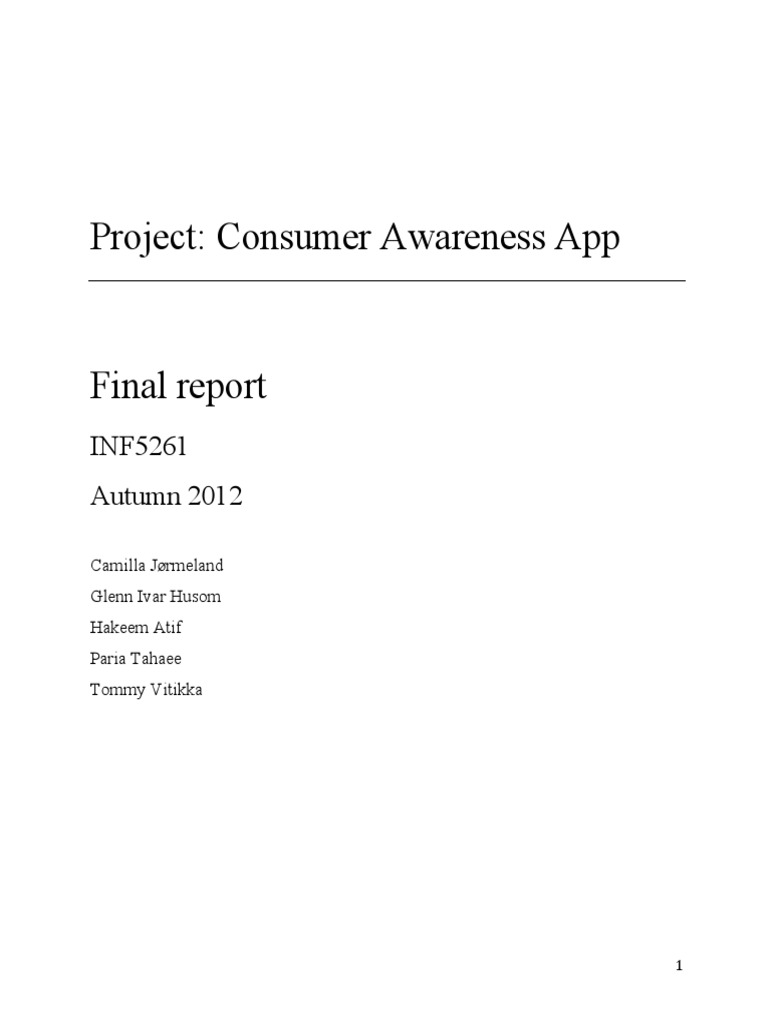 Inf5261 Final Report Consumer Awareness PDF | PDF | Radio Frequency Identification | Barcode
