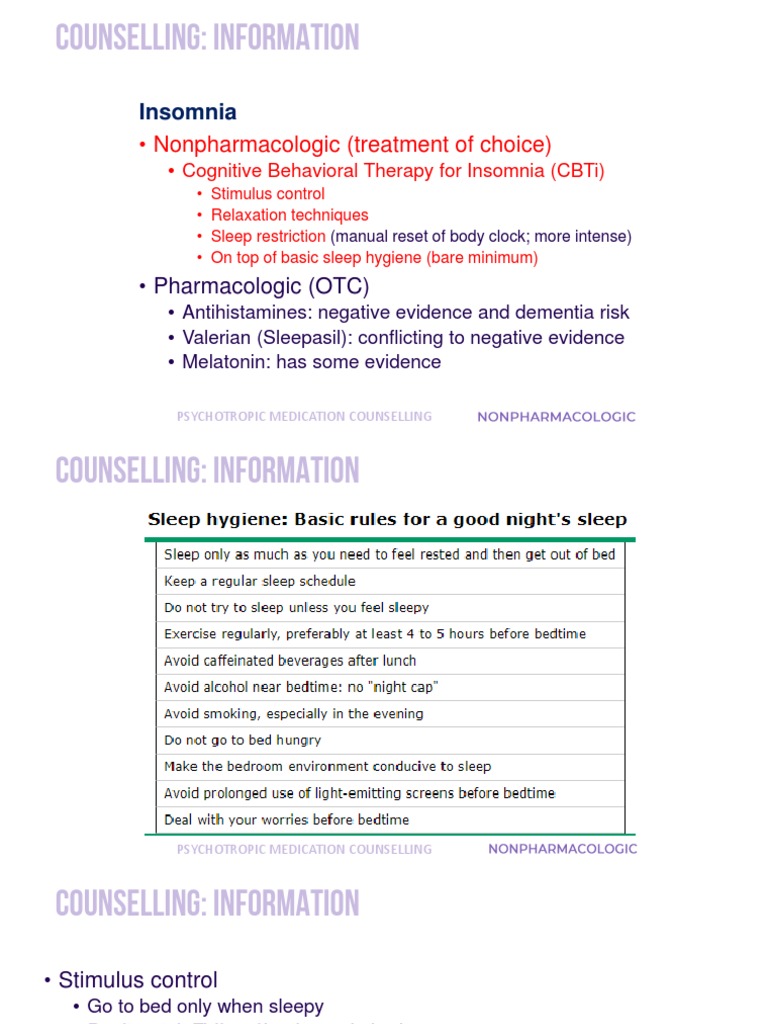 Counselling: Information: Insomnia | PDF | Relaxation (Psychology ...
