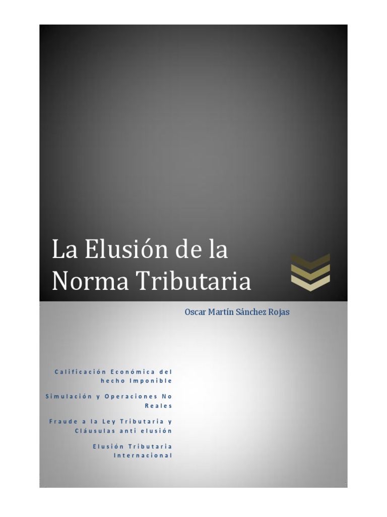La Elusión de La Norma Tributaria PDF | Descargar gratis PDF | Estado ...
