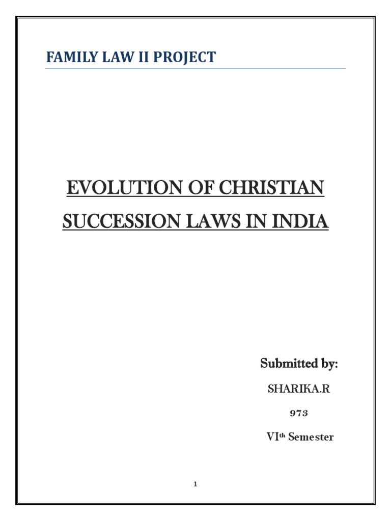 Evolution of Christian Succession Laws | PDF | Will And Testament ...