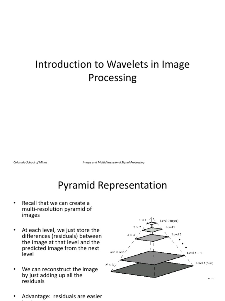 Introduction To Wavelets in Image Processing: Image and ...