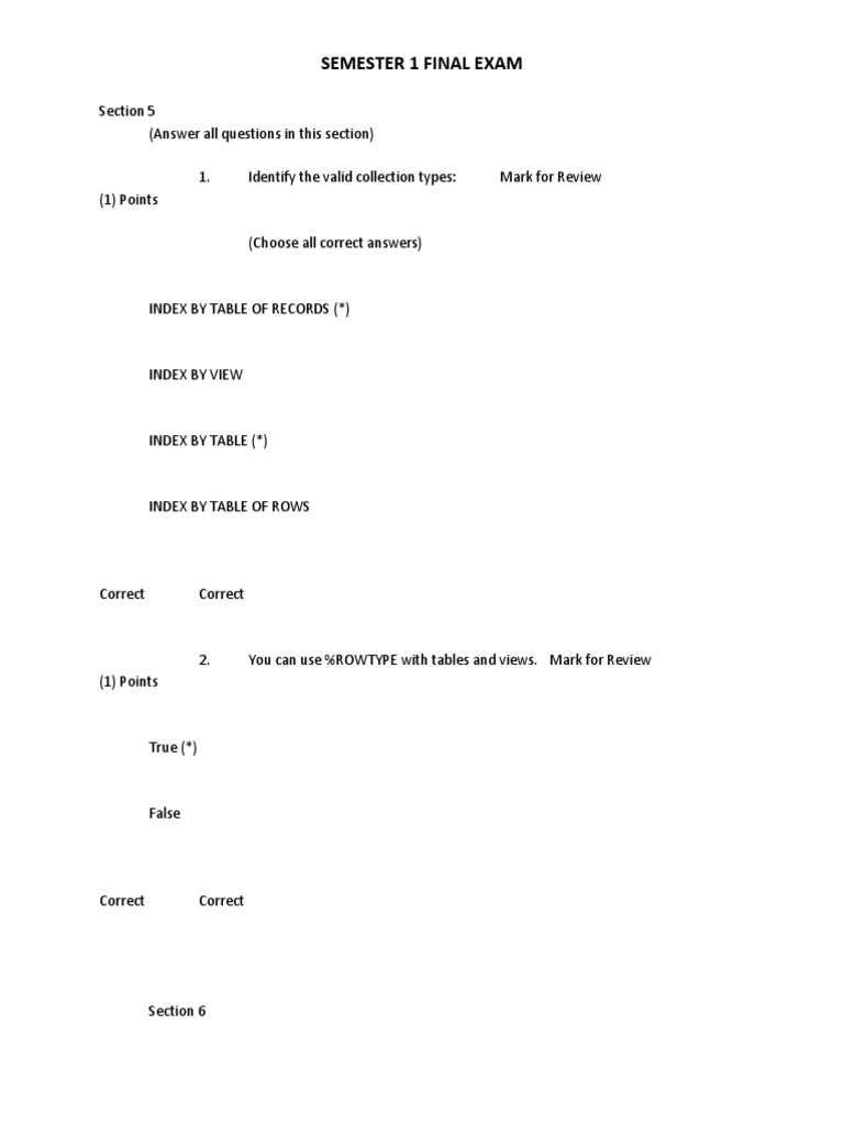 Semester 1 Final Exam | PDF | Parameter (Computer Programming) | Pl/Sql