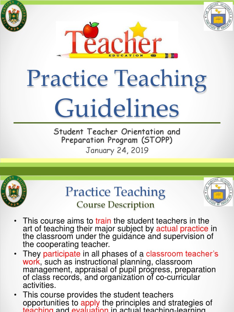 Practice Teaching Guidelines | PDF | Lesson Plan | Teachers