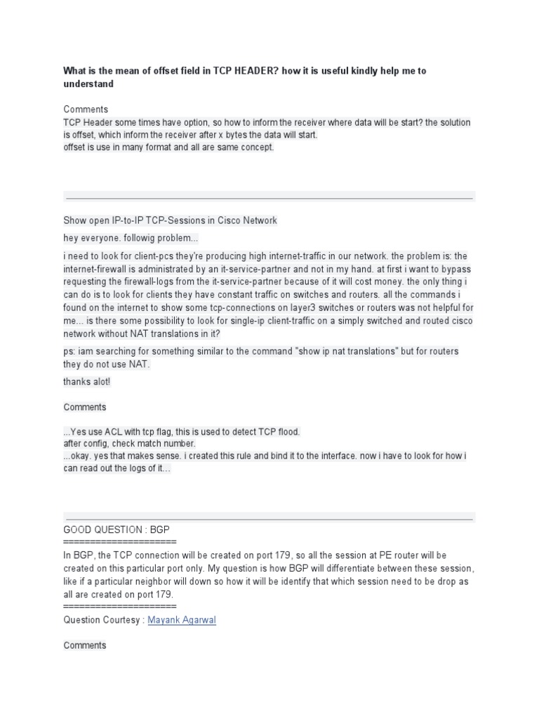 What Is The Mean of Offset Field in TCP HEADER? How It Is Useful Kindly Help Me To Understand ...