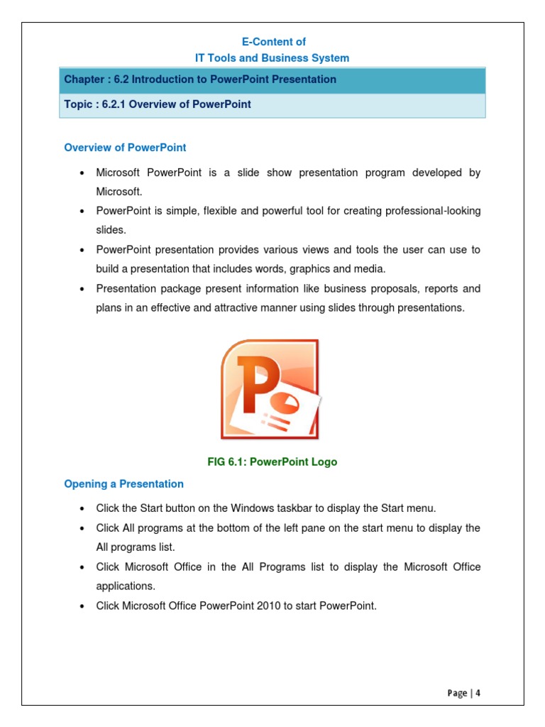 Introduction To PowerPoint Presentation | PDF | Microsoft Power Point ...