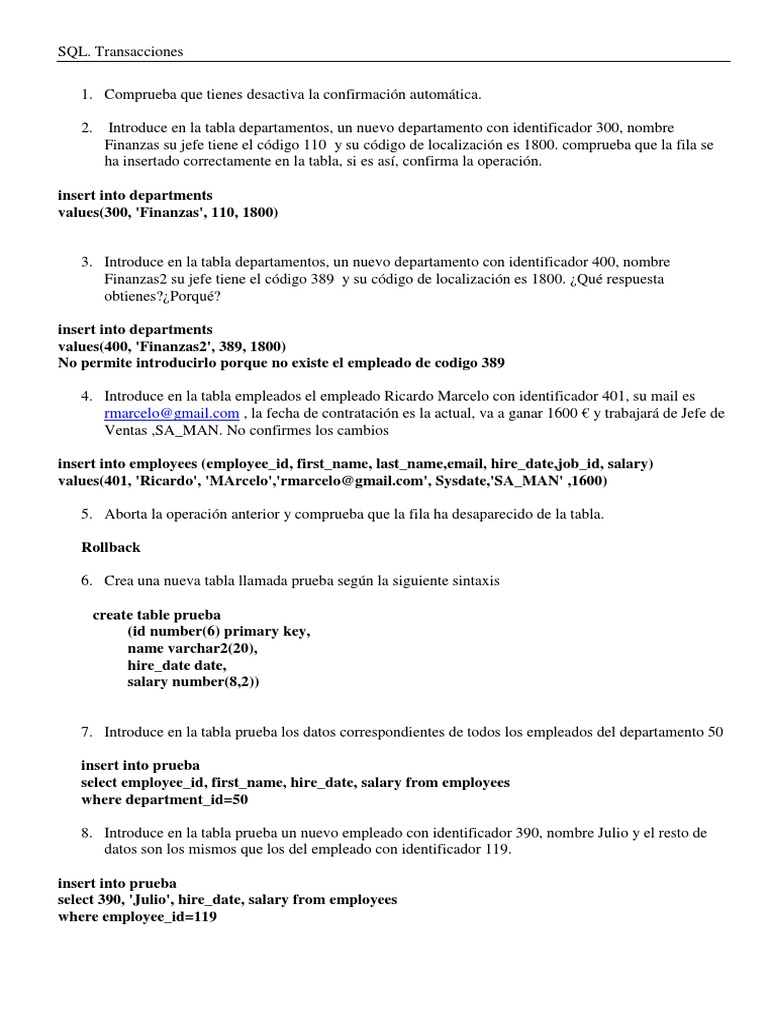 Trans Acci Ones So Luci On 1 | PDF | SQL | Gestión de datos