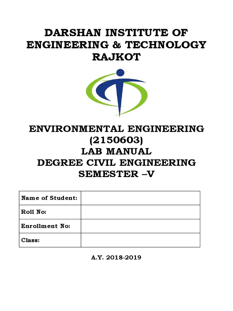 Environmental Engineering Laboratory Manual: Procedures, Equipment ...