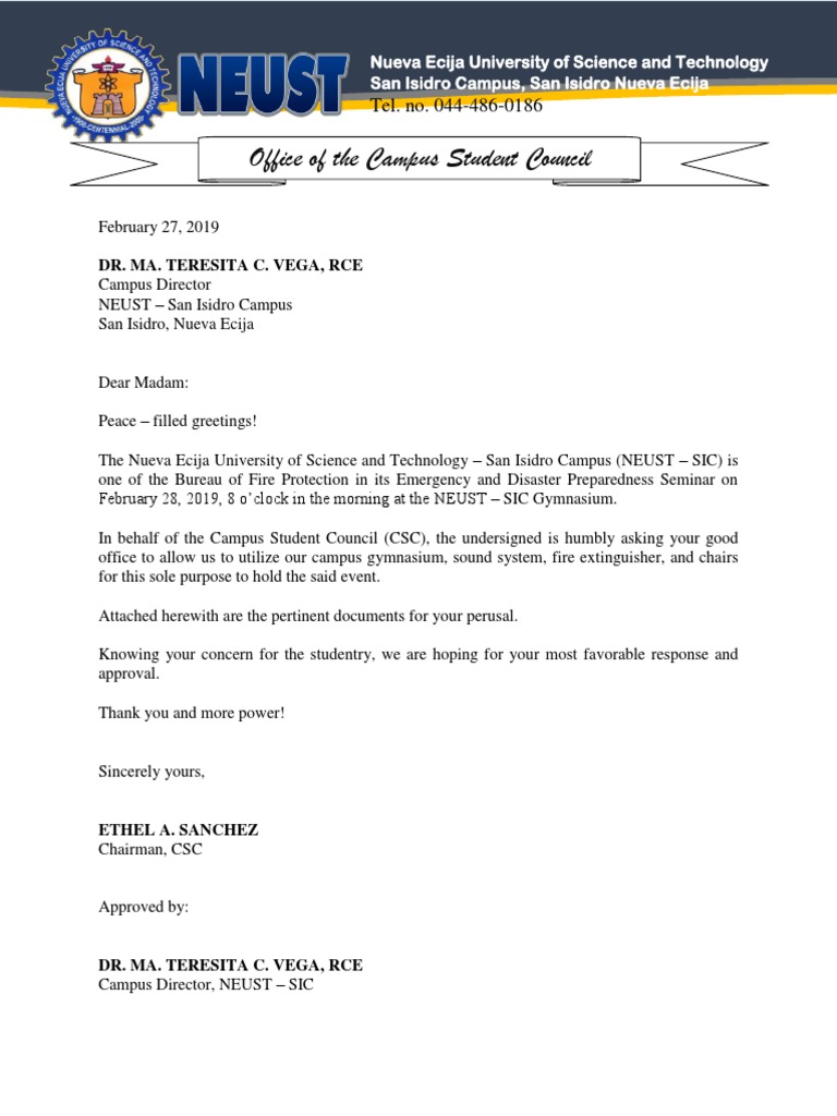 NEUST San Isidro Campus Event Request | PDF