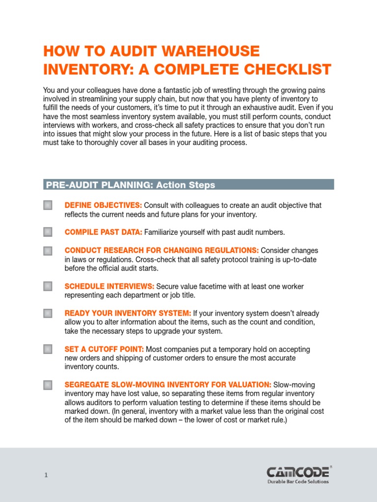 Warehouse Inventory Audit Guide | PDF | Warehouse | Inventory