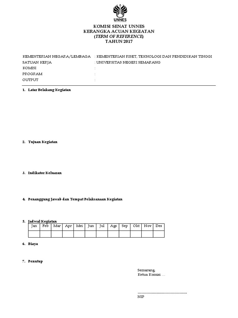Format TOR Kegiatan Senat | PDF