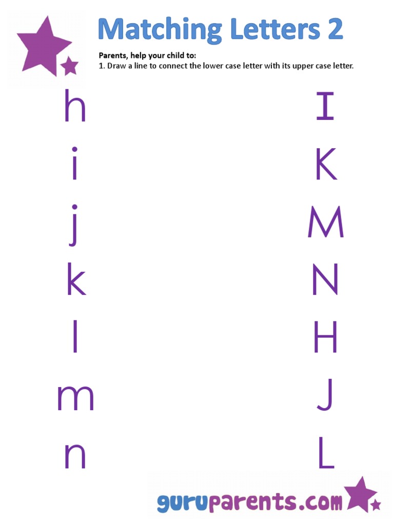 Matching Letters Worksheet 2 PDF | PDF