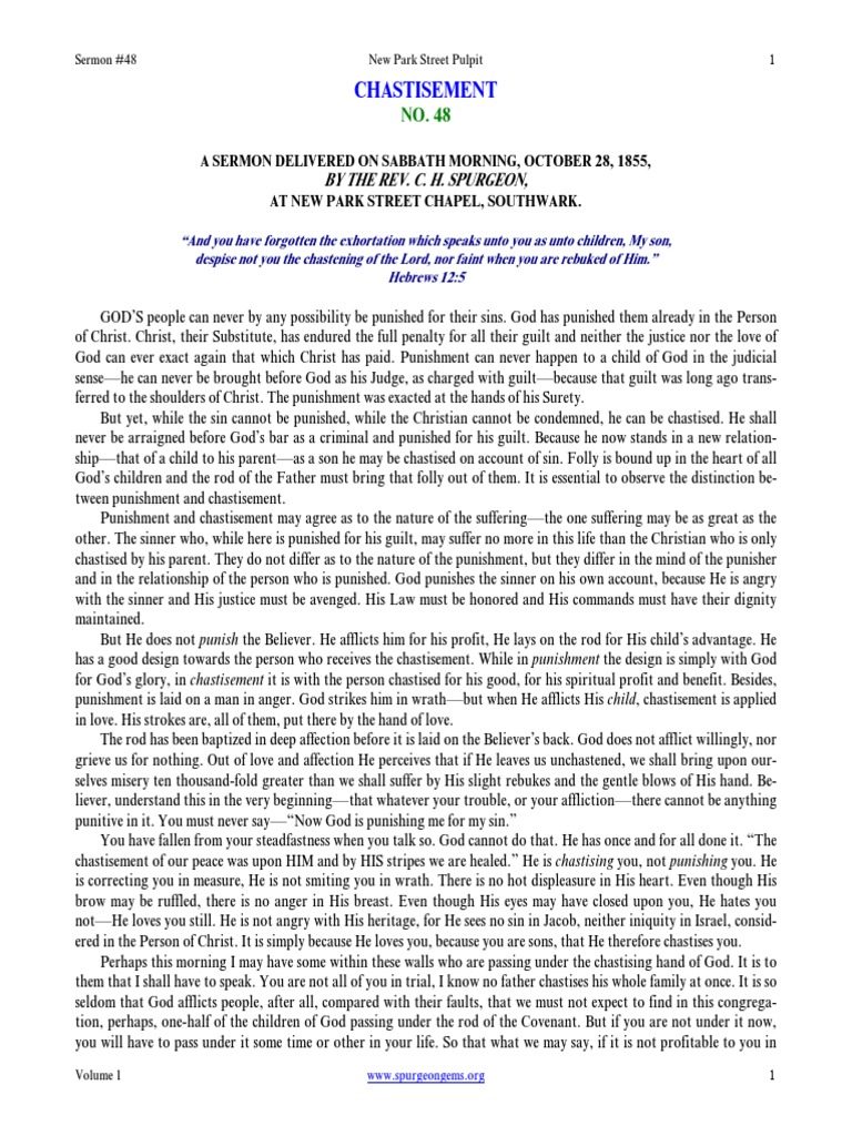Understanding God's Chastisement | PDF | Anger | Punishments